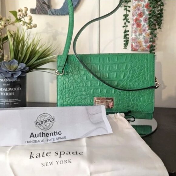 kate spade | Bags | Kate Spade Croc Embossed Leather Crossbody Bag With ...